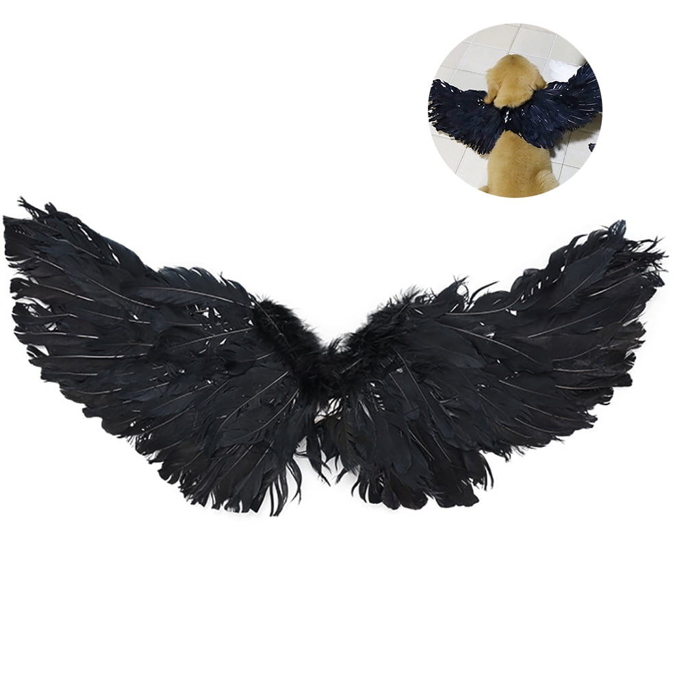 FANCY Pet Halloween Feather Wings Devil and Angel Costume Cosplay Props ...