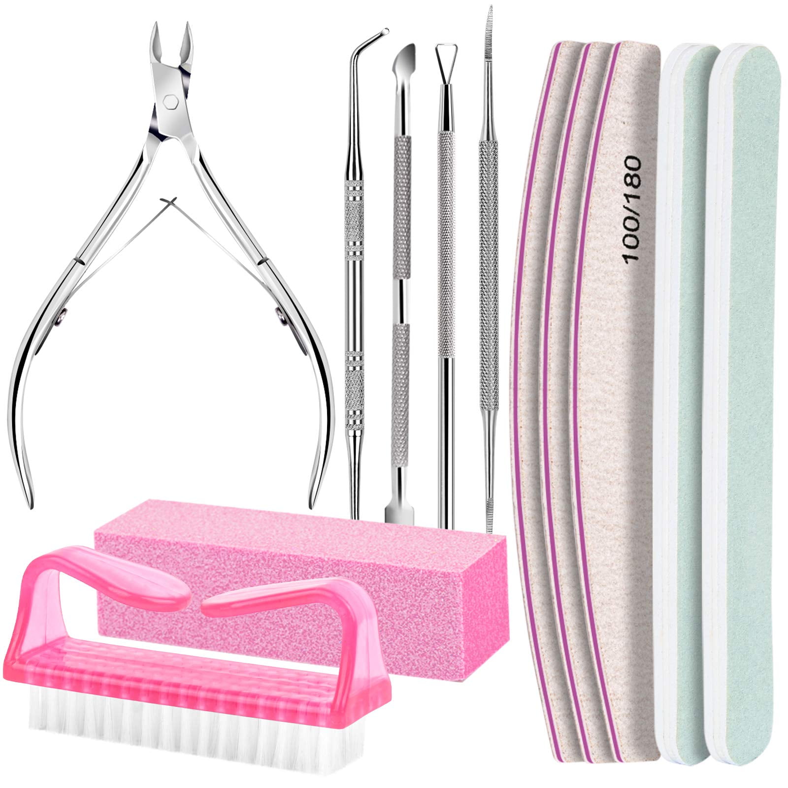 FANDAMEI Nail Care Kit, Nail Files 100/180, Nail Block, Cuticle Nippers ...