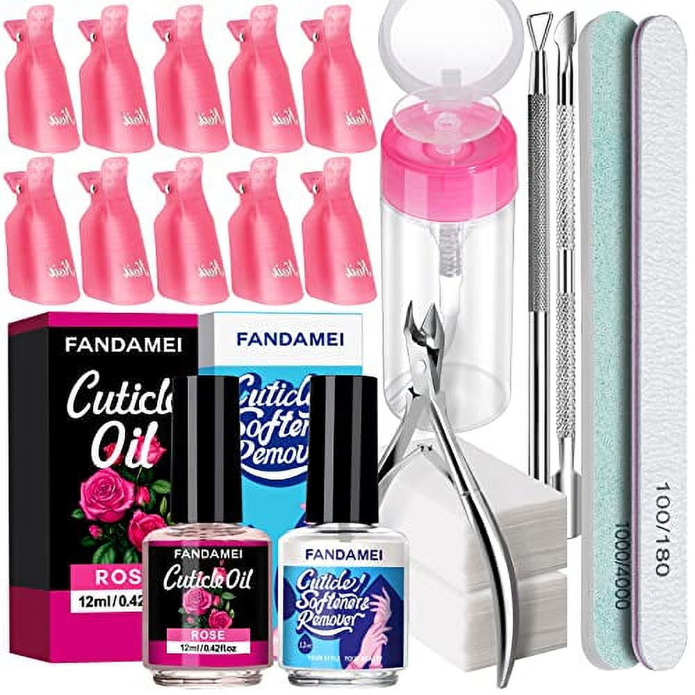 FANDAMEI Nail Polish Remover Tools Set, Nail Clips, Nail Files, Nail ...