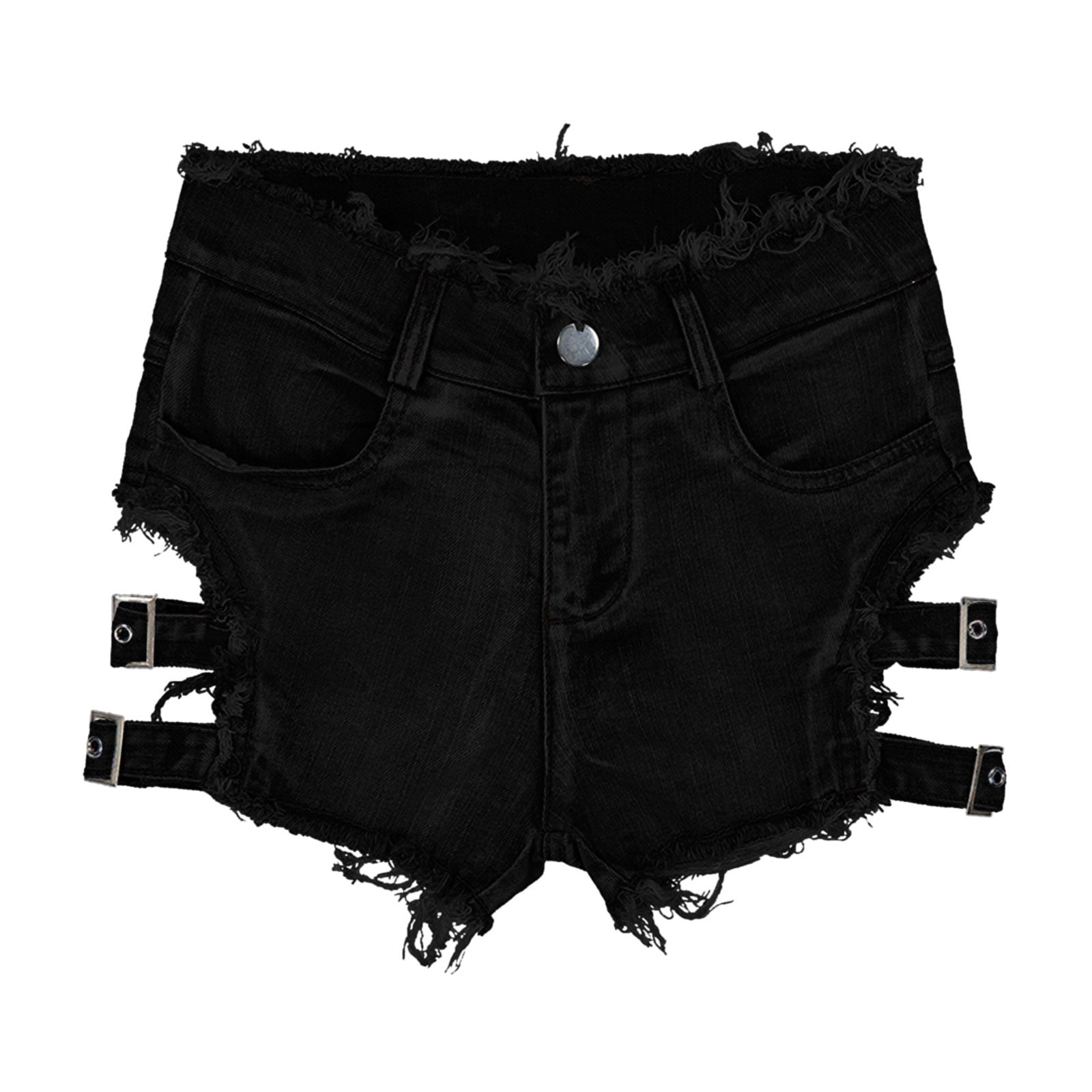Fandaniv Leisure Shorts Women High Waist Stretchy Denim Shorts Summer