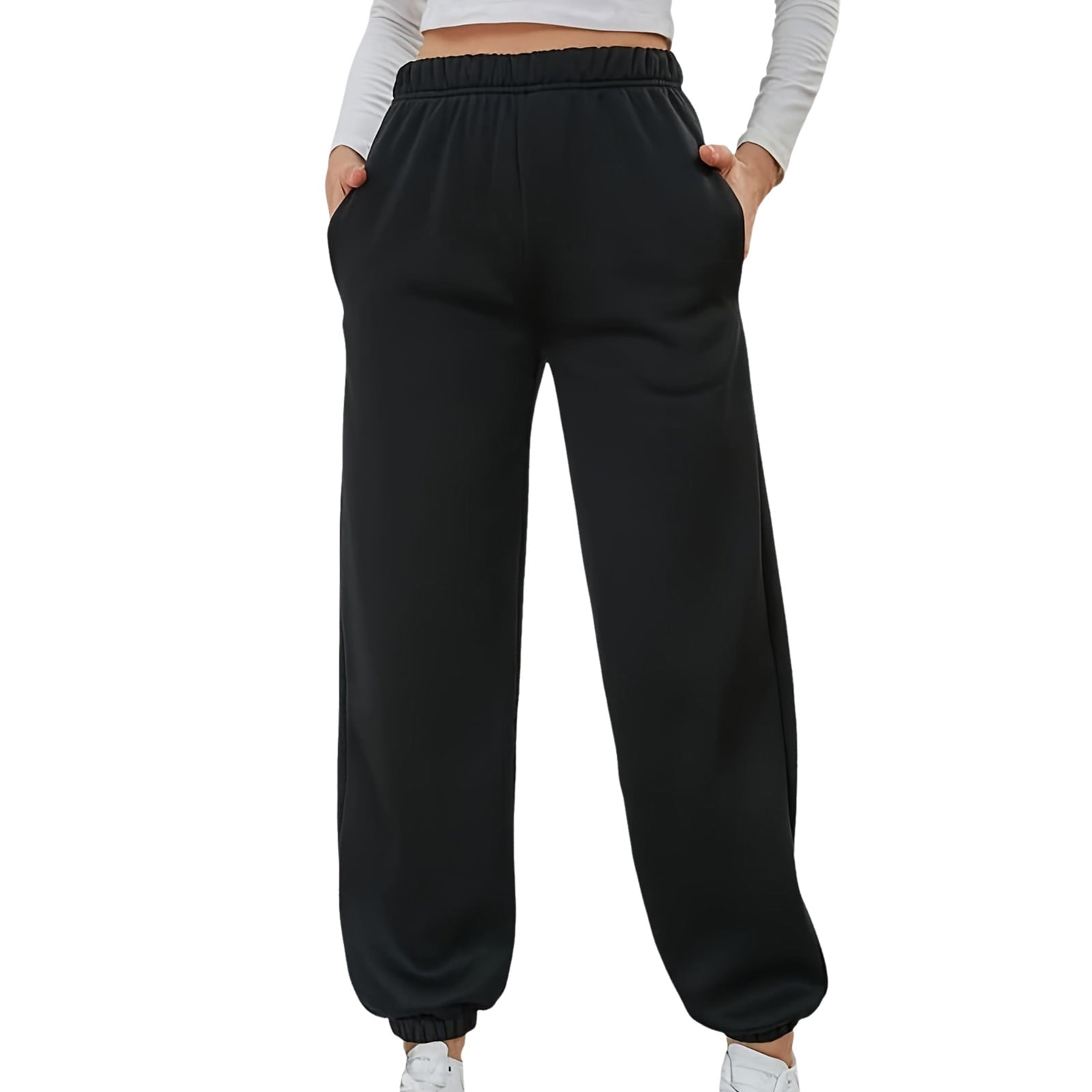 Fandaniv Womens Stretchy Pants Letter Printed Casual With Drawstring For Men And Loose And