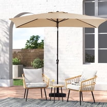 FUNDAZE 10FT Solar 32 LED Patio Umbrella w/ Tilt & Crank Lift, 8 Sturdy ...
