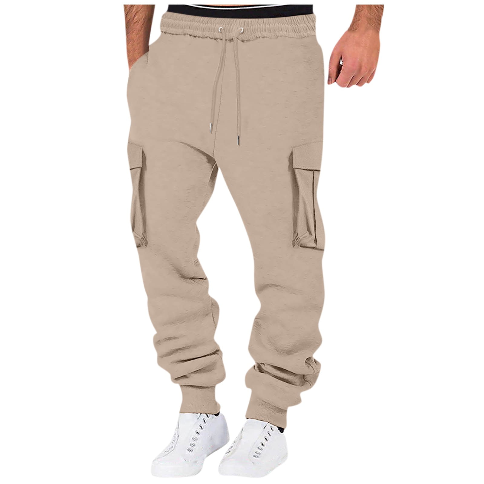 FANGMONE Joggers for Men Scrubs High Waisted Cargo Pants Capris with ...