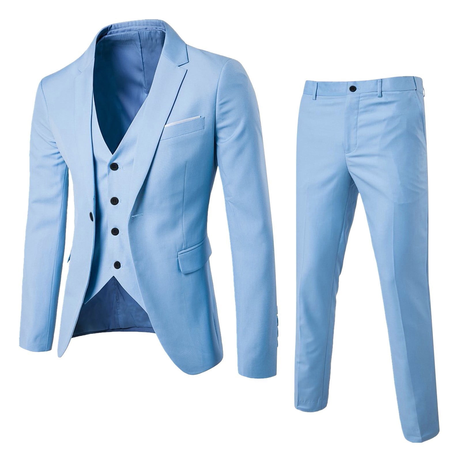 FANGMONE Suits for Men 3 Pieces Big and Tall Suits for Men Suit Set ...