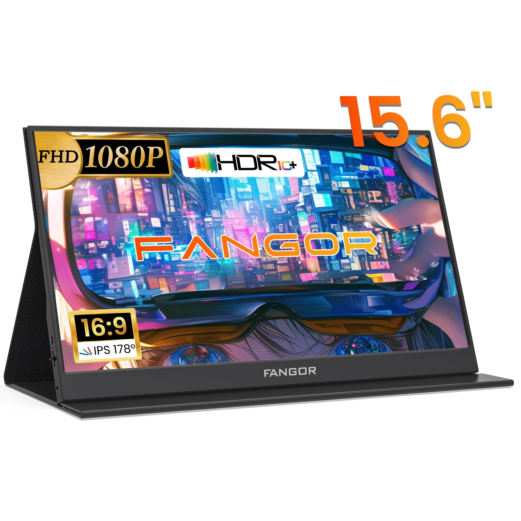 FANGOR Portable Monitor 15.6", 60Hz FHD 1080P IPS Monitor, 100% sRGB ...