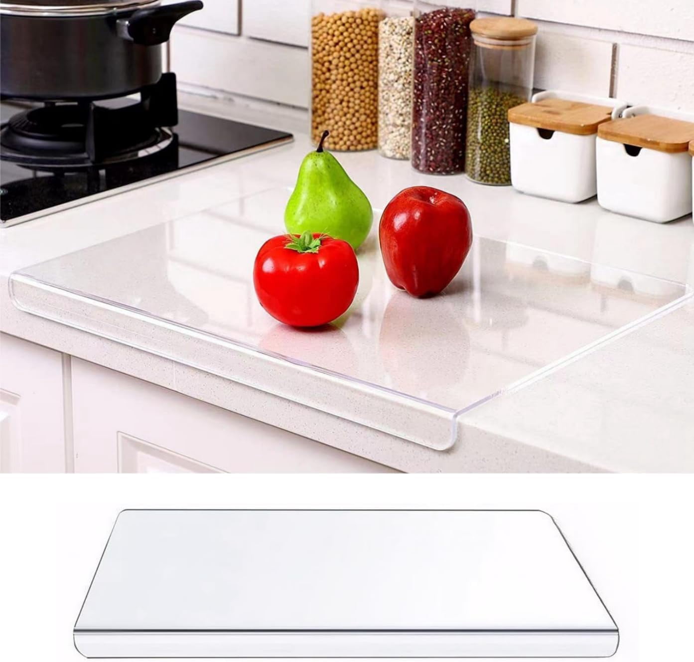 FANGQIULI Acrylic Cutting Board with Counter Lip, 18x14 Inch Large ...