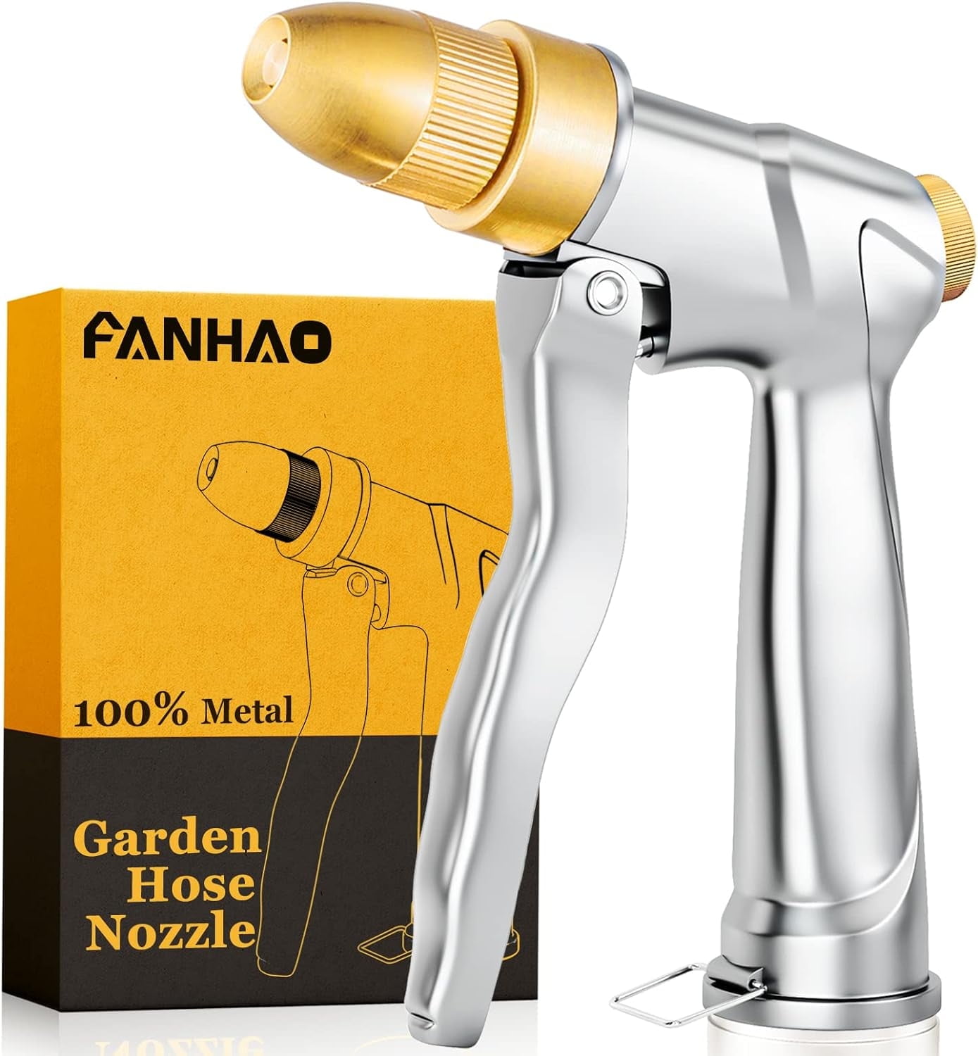 FANHAO Heavy Duty Metal Garden Hose Nozzle with Adjustable High ...