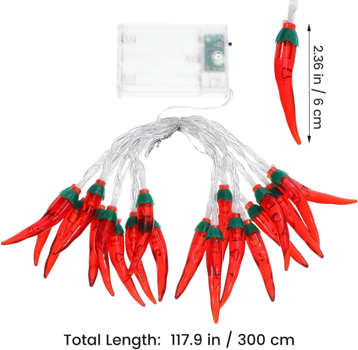 FANHUA-20 Led Chili Pepper String Lights, Battery-Powered Fall ...