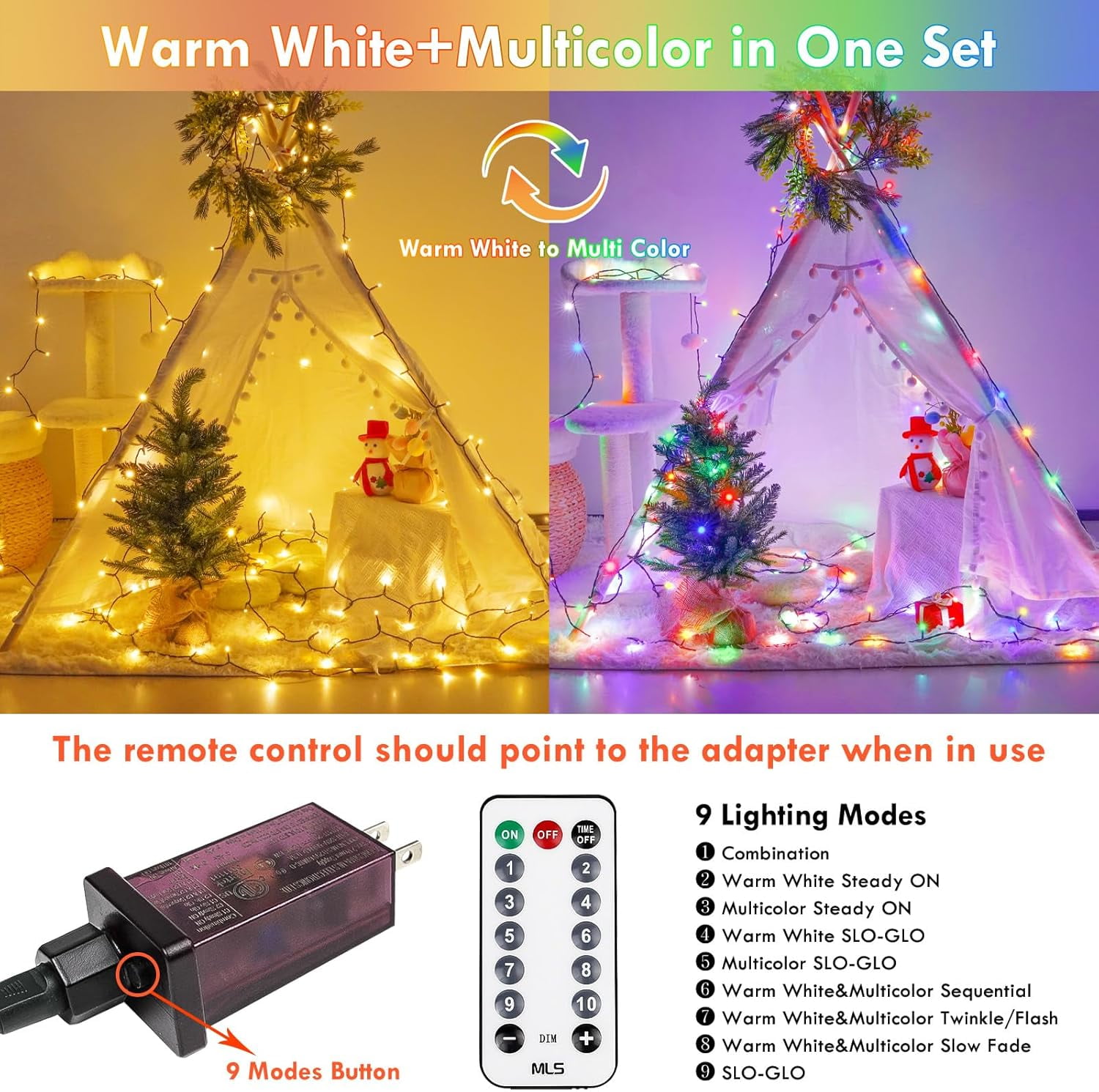 FANHUA-82FT 200 LED Color Changing Christmas String Lights with Remote ...
