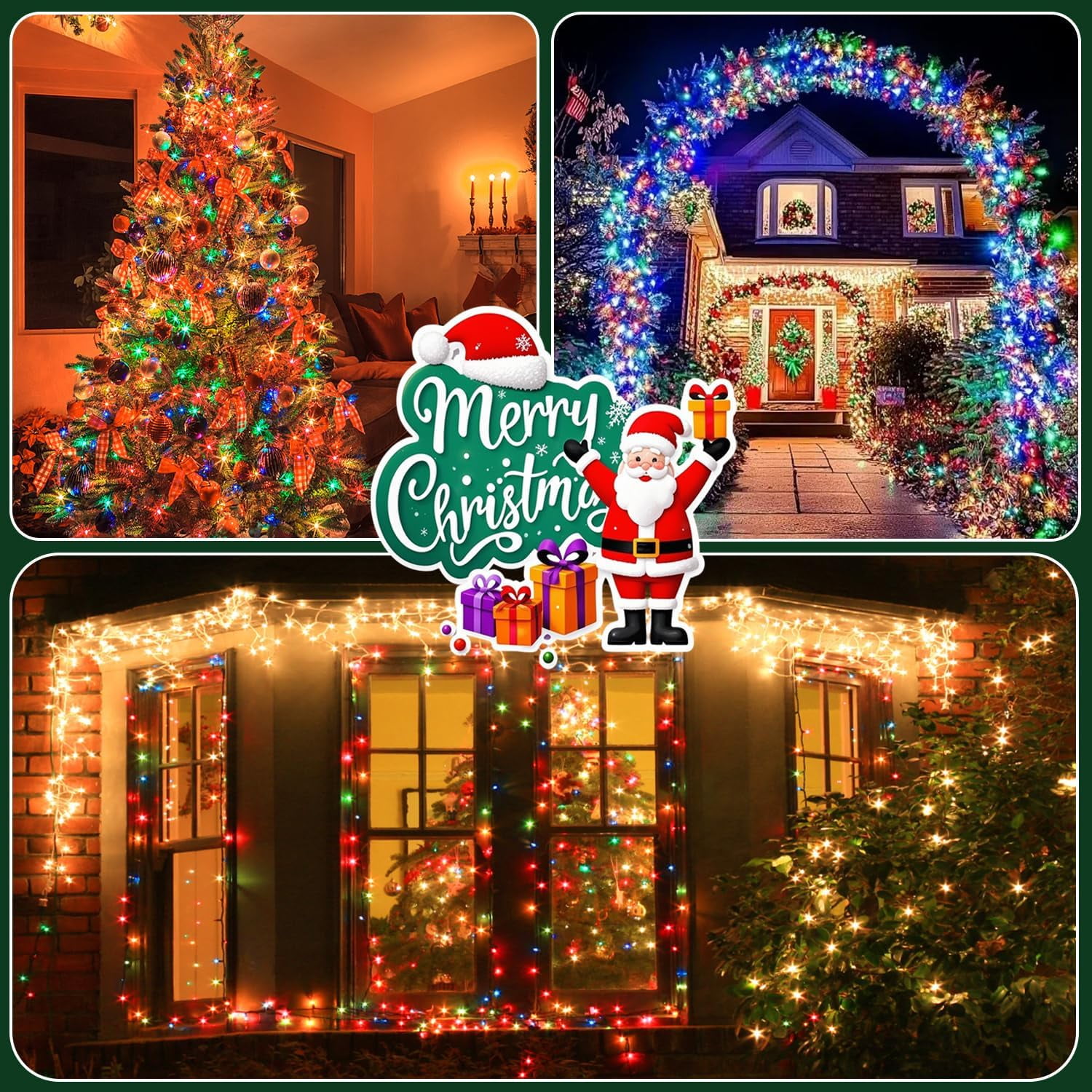 FANHUA-Connectable 240LED 88Ft 13Modes Christmas String Lights Indoor ...
