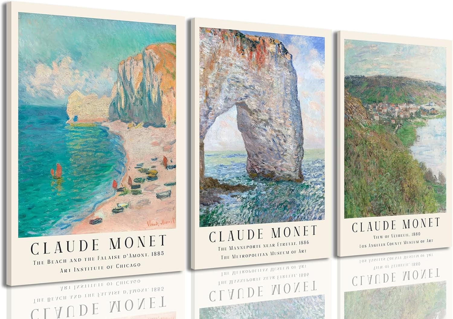 FANINSE Framed Monet Wall Art，Claude Monet Sunflower Field Prints，Set ...