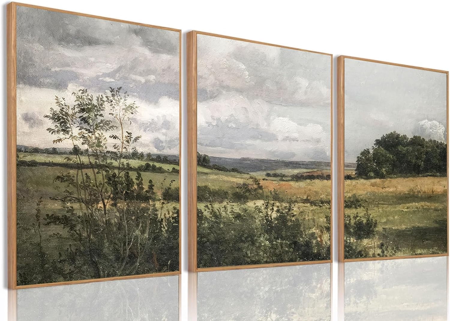 FANINSE Framed Monet Wall Art，Claude Monet Sunflower Field Prints，Set ...