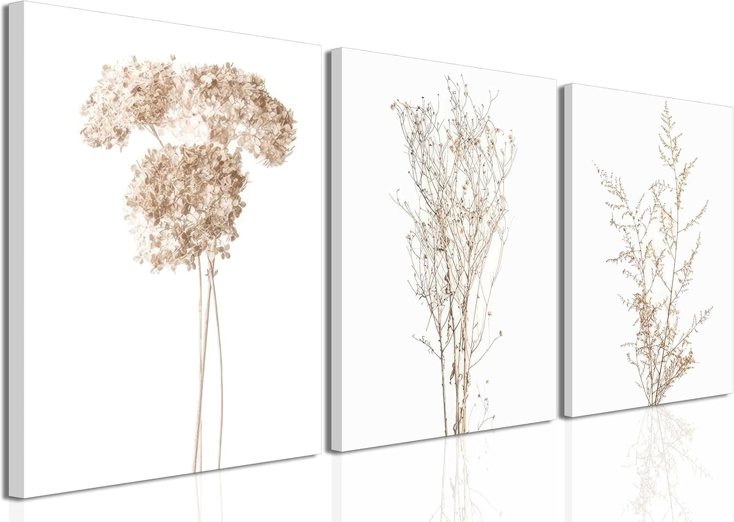 FANINSE Watercolor Botanical Wall Art Set of 3 Wildflower Floral Wall ...