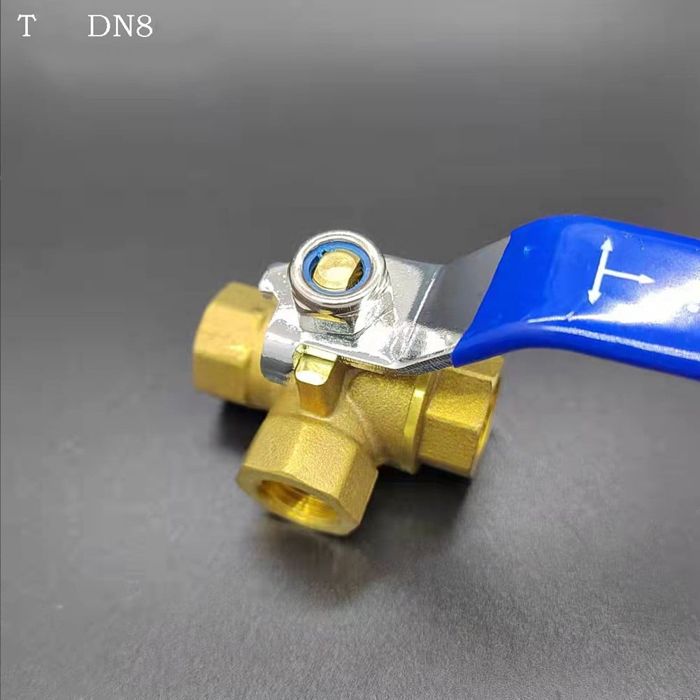 FANJIE 3 Way Brass Ball Valve, Lever Handle L/T Bore Valve Ball Valve ...