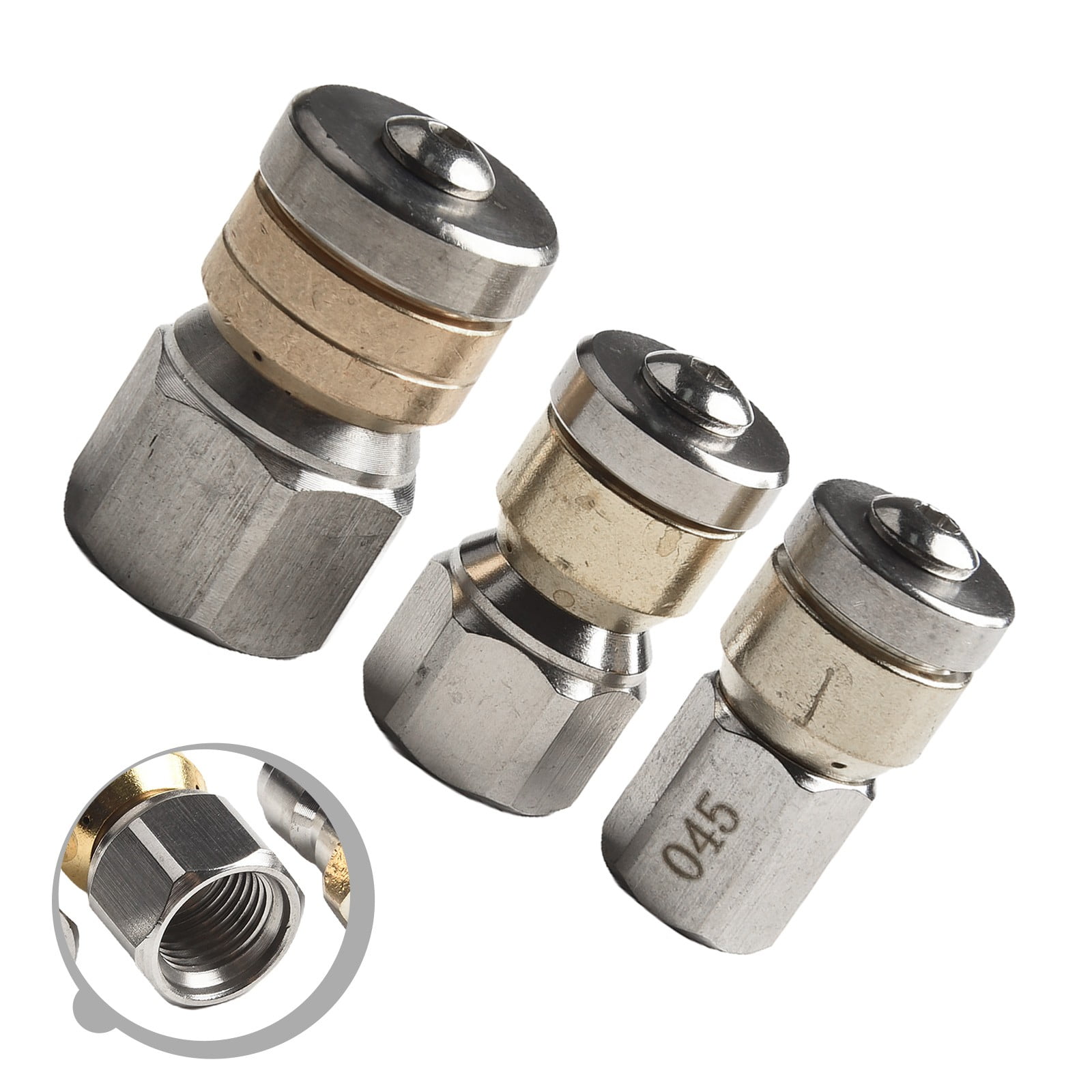 FANJIE Jetter Heads Kit Rotating Button Drain Cleaning Nozzle Tips For ...