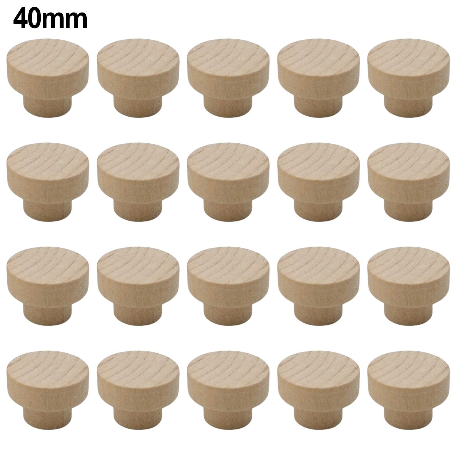 FANJIE Round Wooden Cabinet Knobs Unfinished Wood cupboard Furniture ...