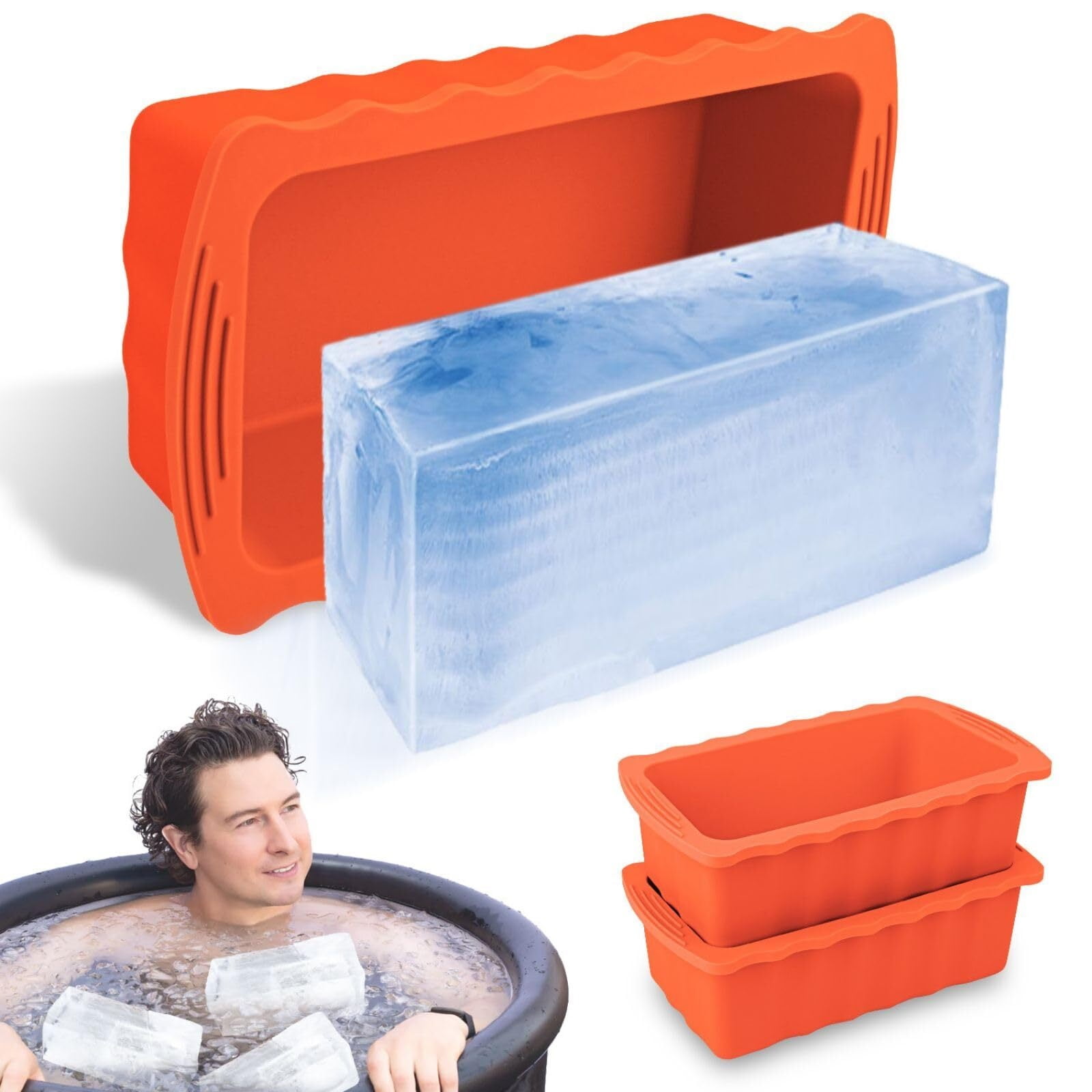 FANL 2PC Extra Large Ice Block Molds, 6LB Giant Ice Cube Molds for ...