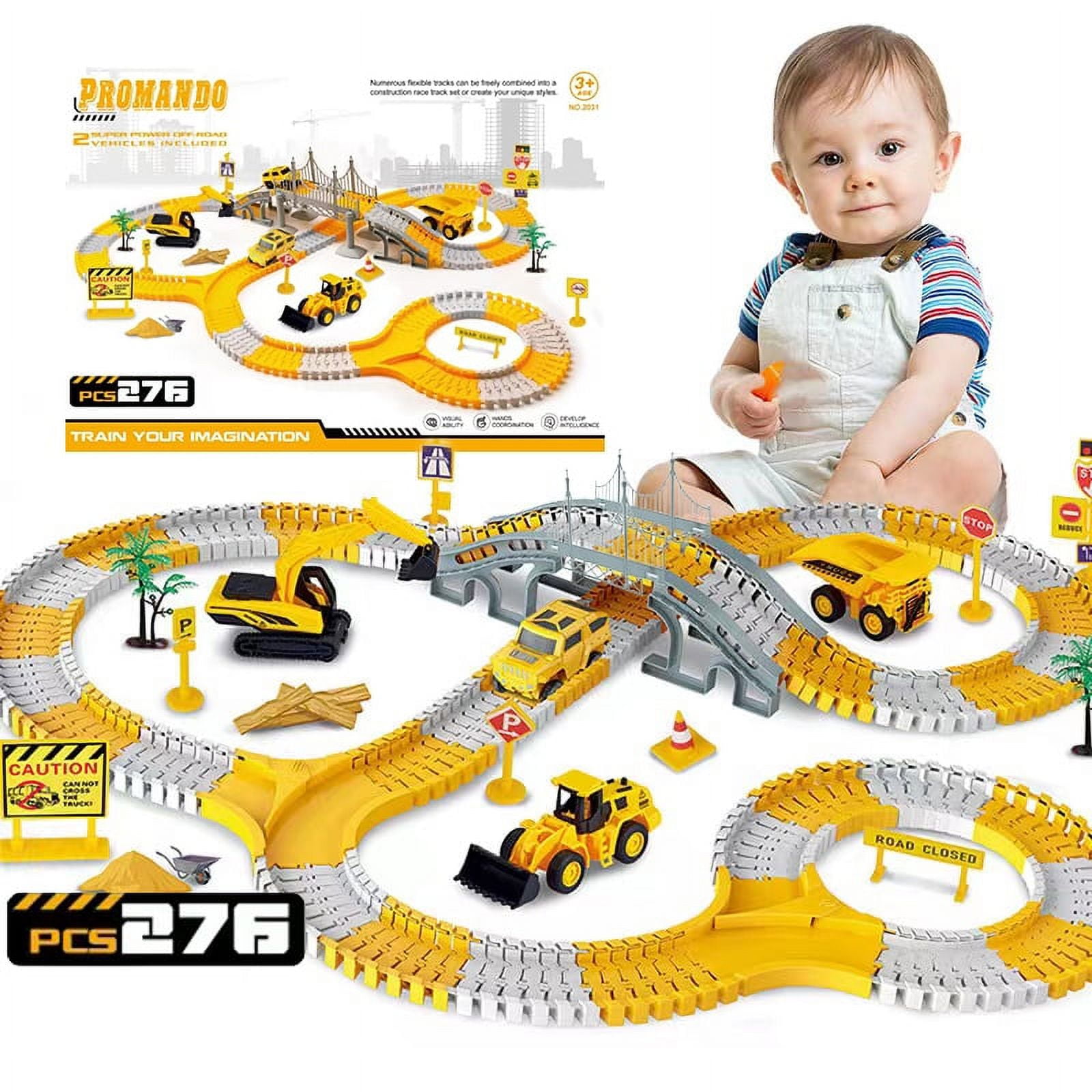 FANL Construction Race Tracks(276PCS), DIY Collage Flexible Track Toys ...