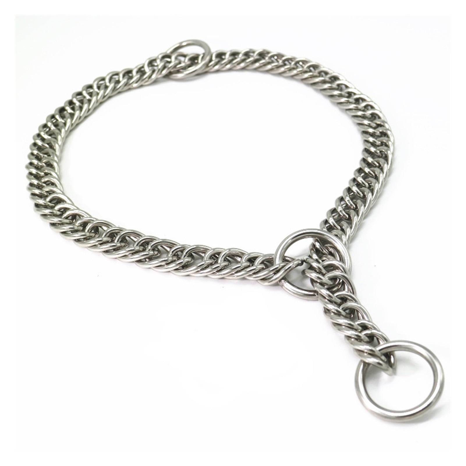 FANL Stainless steel dog chain pet collar metal P chain p-type collar ...
