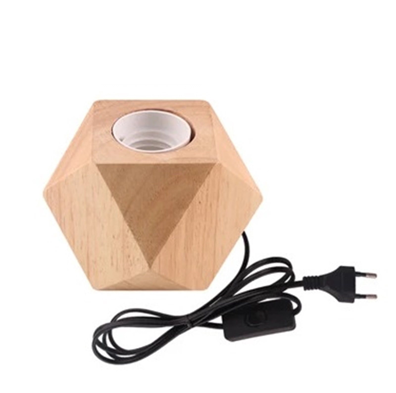 FANLEI Vintage Wood Table Lamp Base E27 Socket Holder 220V 110V EU Plug ...