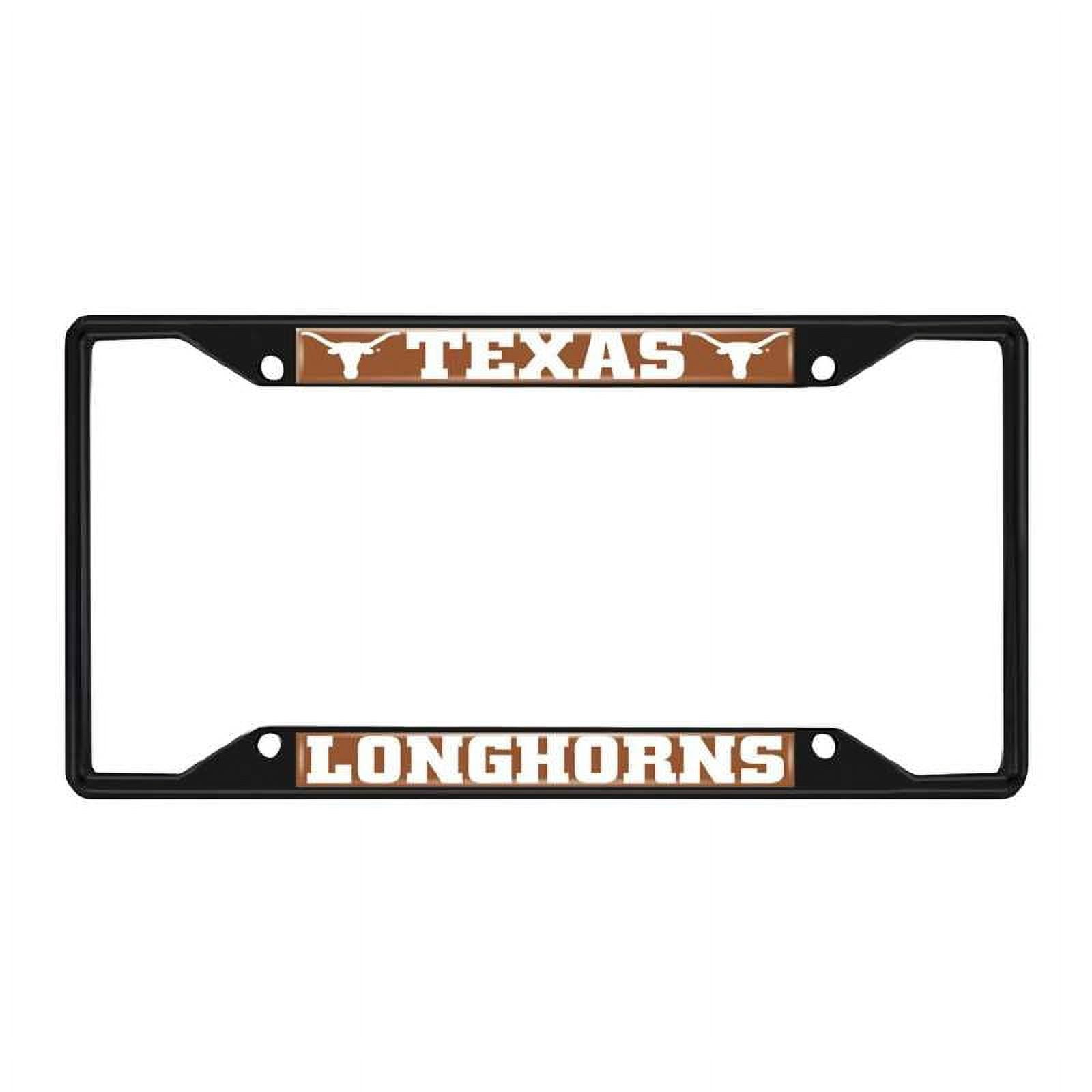 FANMATS 31284 Texas Longhorns Metal License Plate Frame Black Finish ...