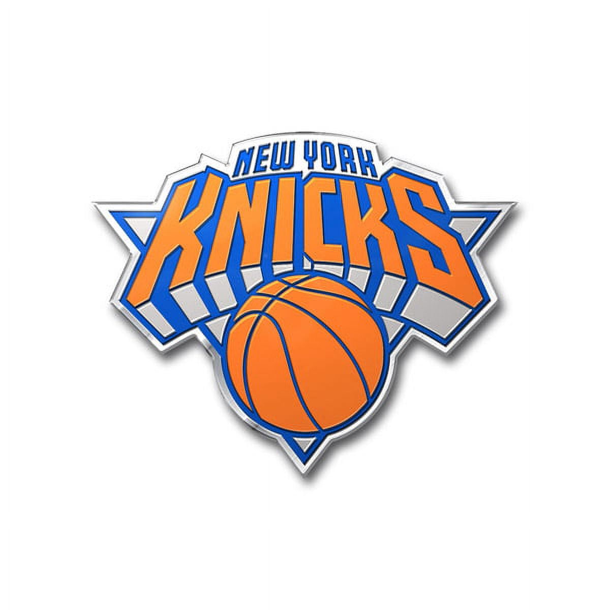 New York Knicks Auto Emblem, Aluminum Metal, Embossed Team Color ...