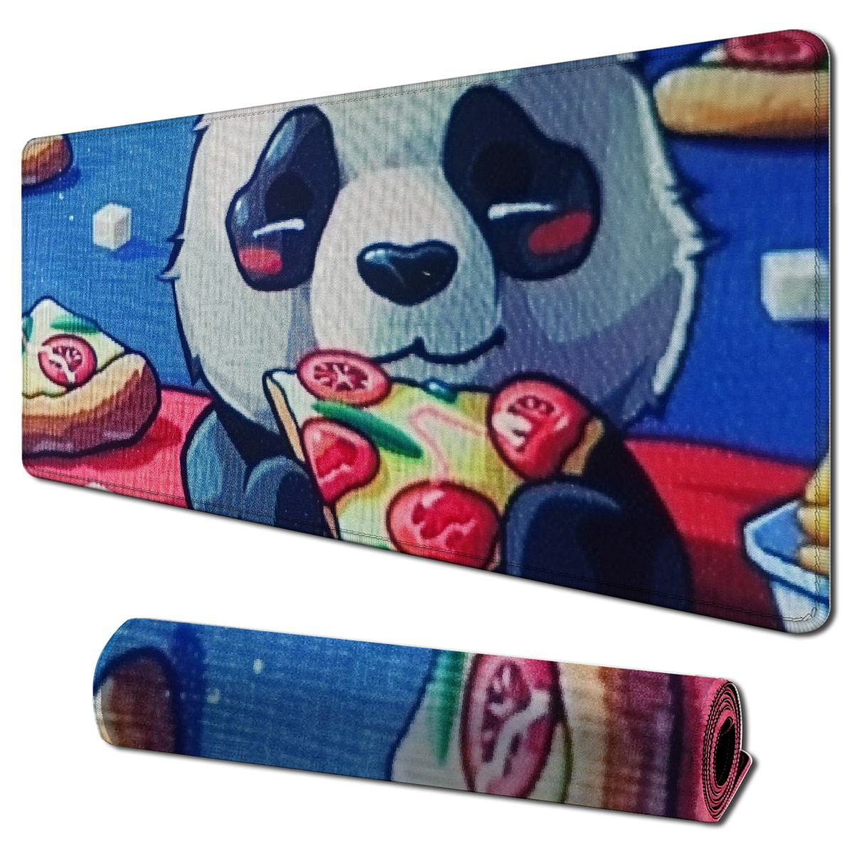 FANNA Cute Panda Mouse Pad Office Gaming Anime Eating Pizza Mousepad 31 ...