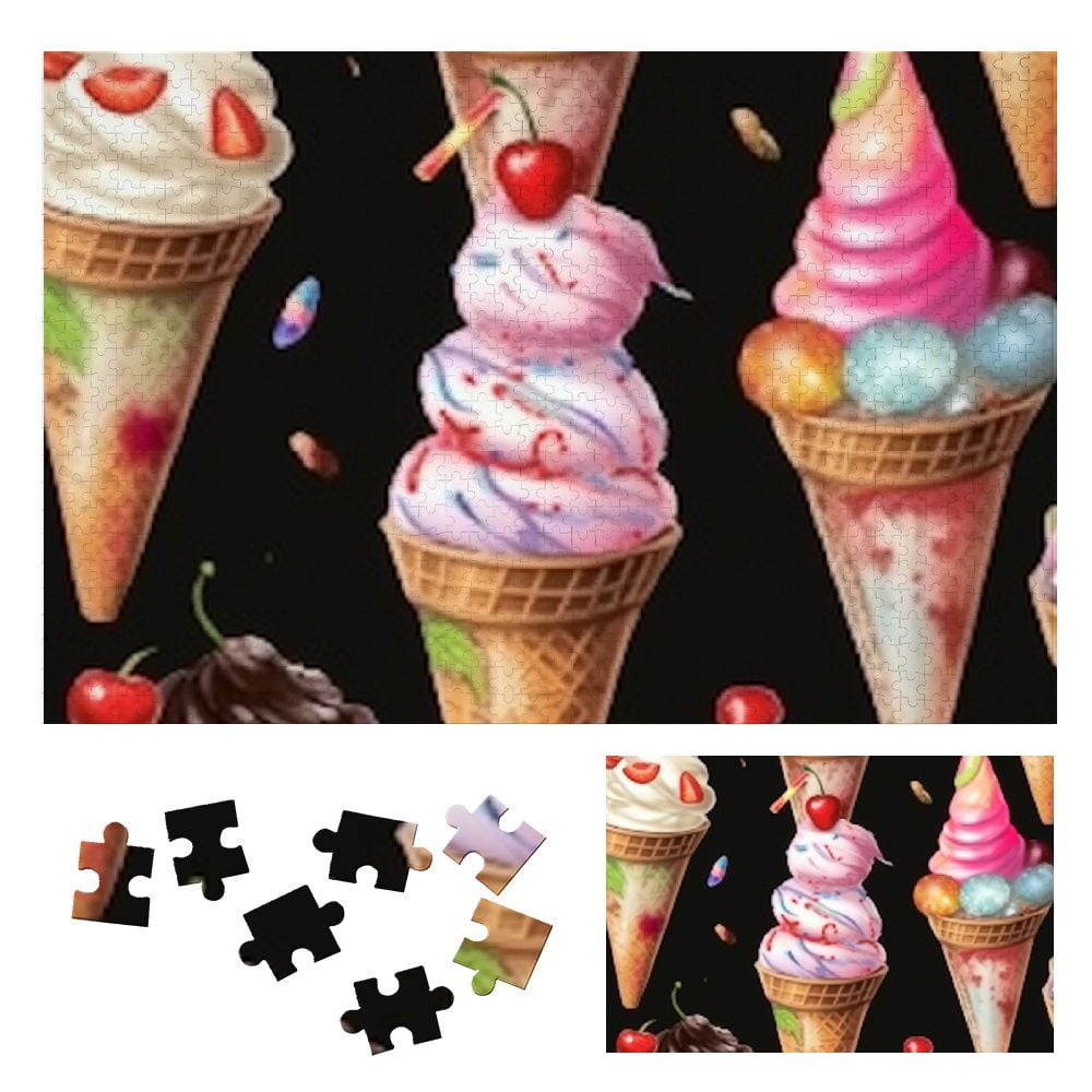 FANNA Desserts Ice Cream Cones Wood Puzzle for Adults and Kids 1000 PCS ...