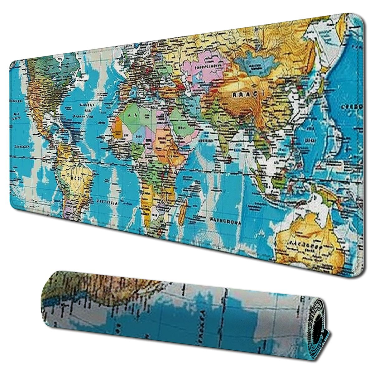 FANNA Gaming Mouse Pad Colored World Map Borders Countries Roads and ...