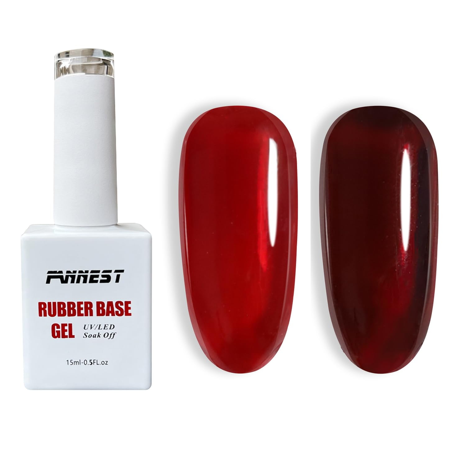 FANNEST Cherry Red Builder Gel Rubber Base, 8 in1 Blood Cherry Red Builder Gel For Nails in a ...