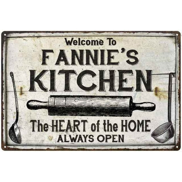 FANNIE'S Kitchen Farmhouse Sign Gift 8x12 Metal 208120033347 - Walmart ...