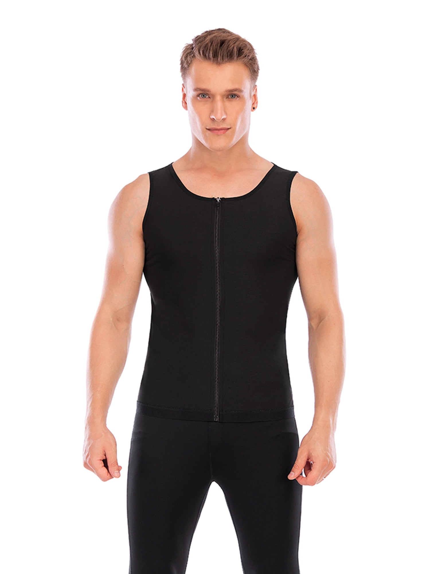 FANNYC Mens Compression Shirt Slimming Body Shaper Vest Workout Tank ...