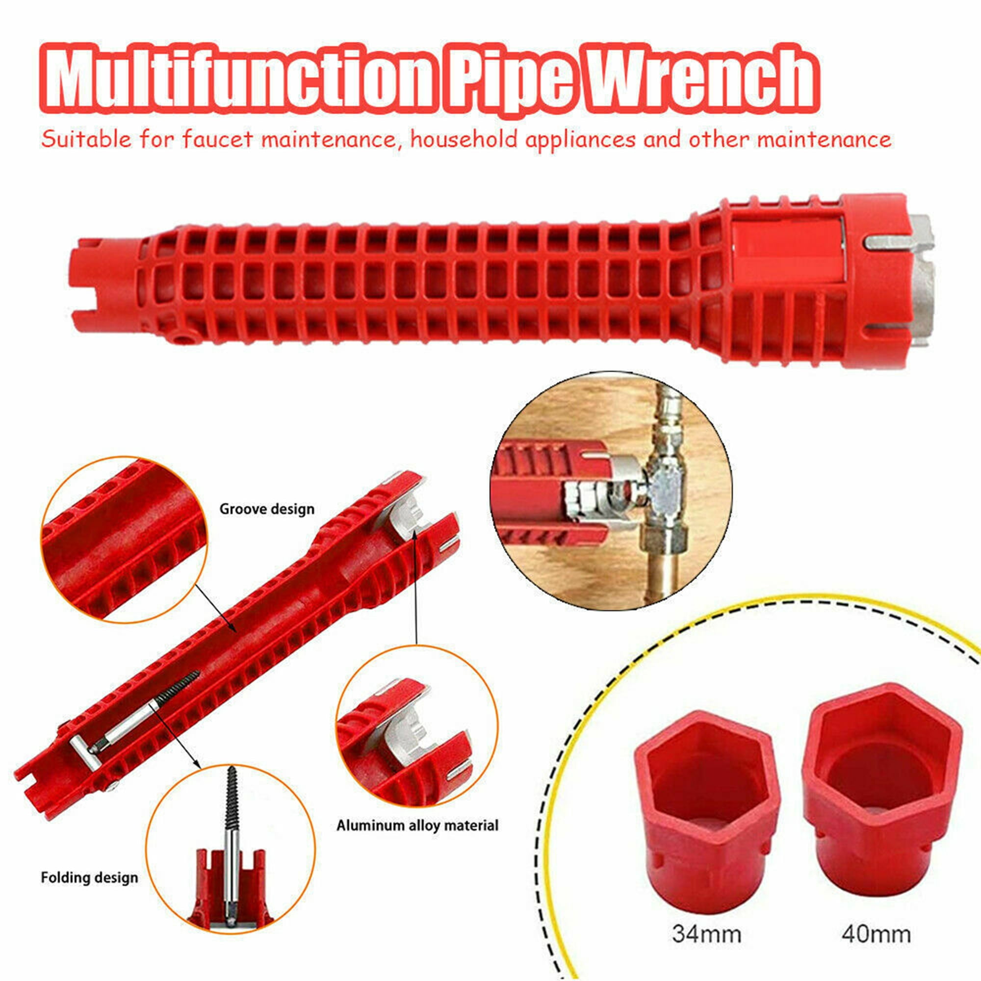 FANNYC Multifunctional Faucet Wrench Tool,8 In 1 Faucet And Sink ...