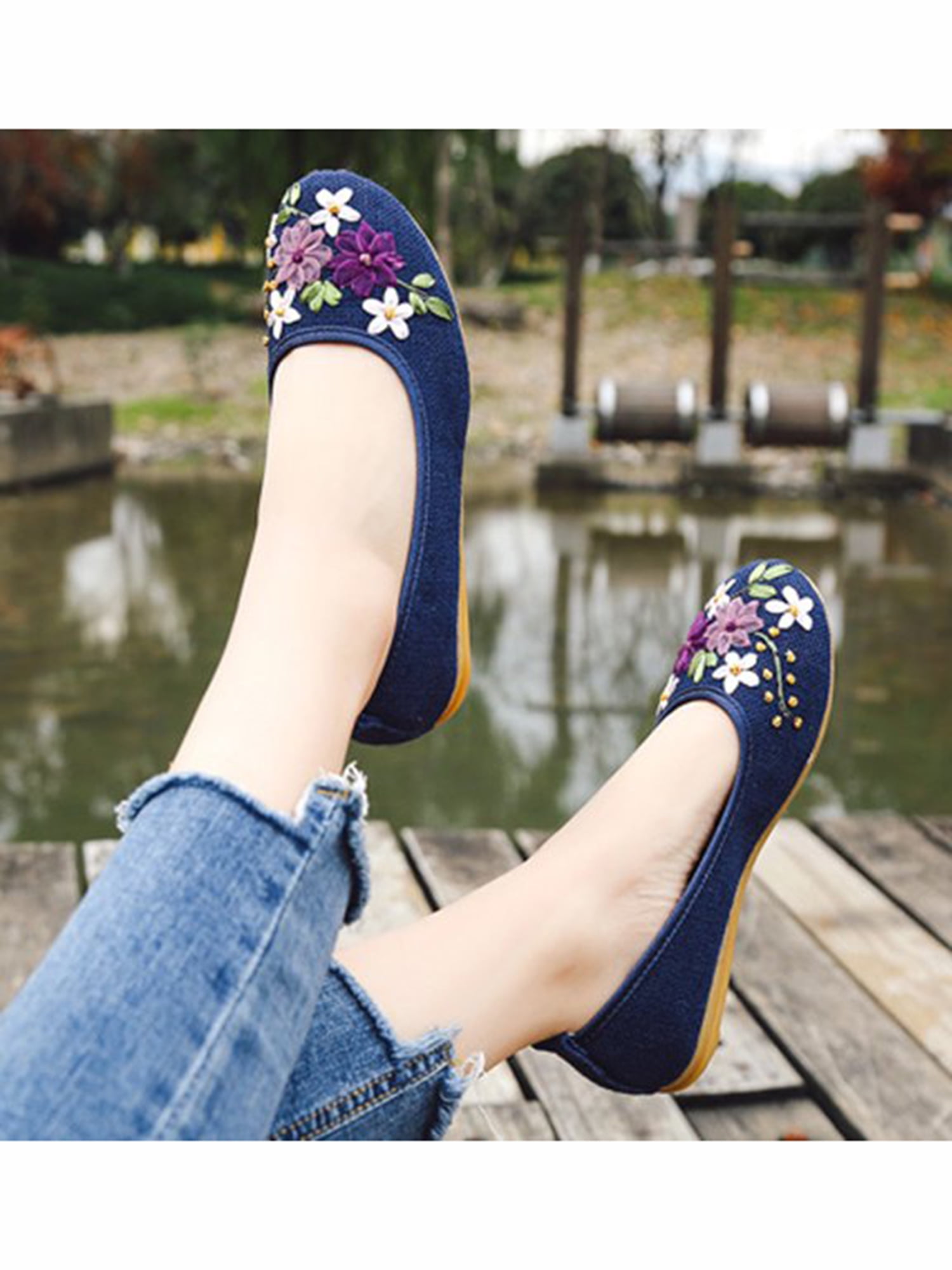 FANNYC Women's Ballet Flats Shoe Slip On Casual Driving Loafers Hemp ...