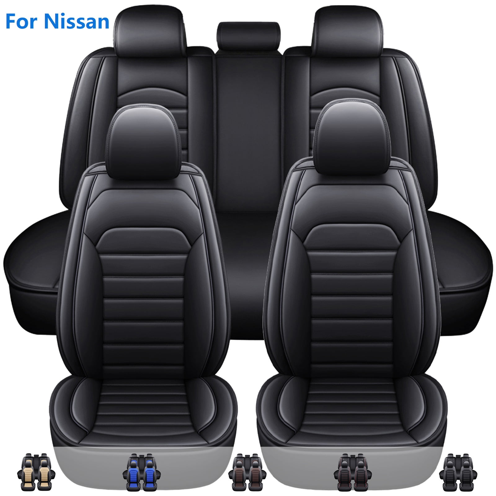 Nissan 5-Seat Car Seat Covers, Premium PU Leather, for Altima, Leaf ...