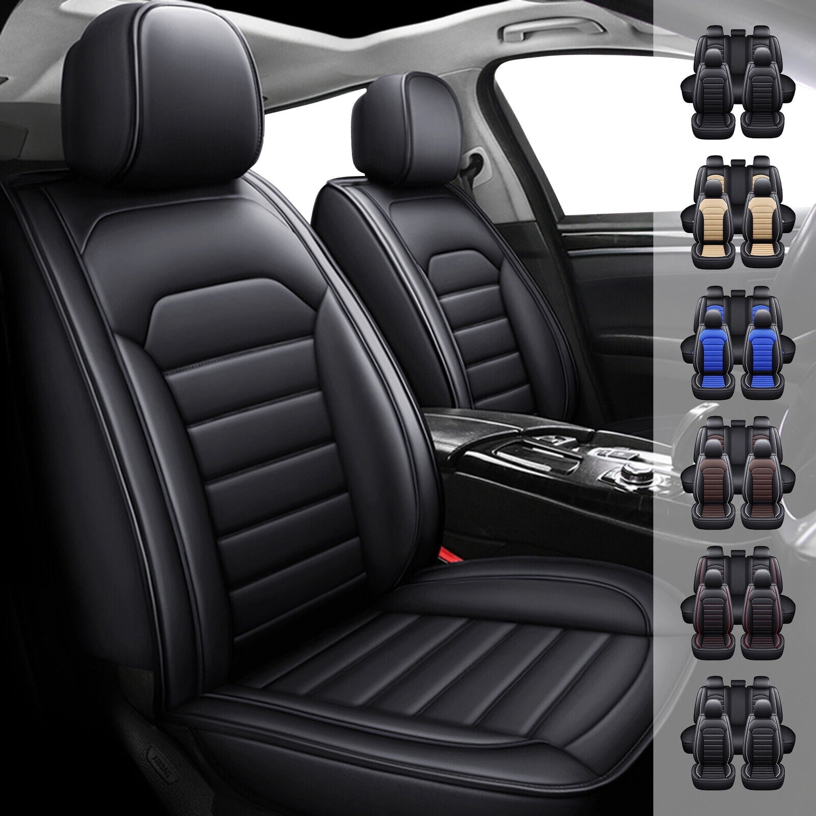 Toyota Camry & Prius Seat Covers: Waterproof Full Set PU Leather Front ...