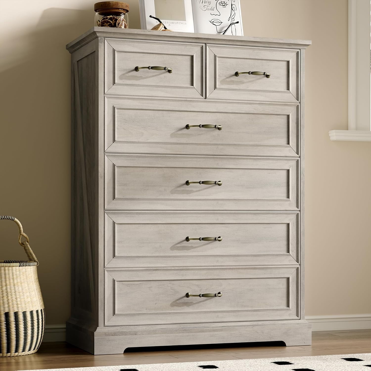 FANRAL 6-Drawer Dresser - Dressers for home goods stores - Walmart ...