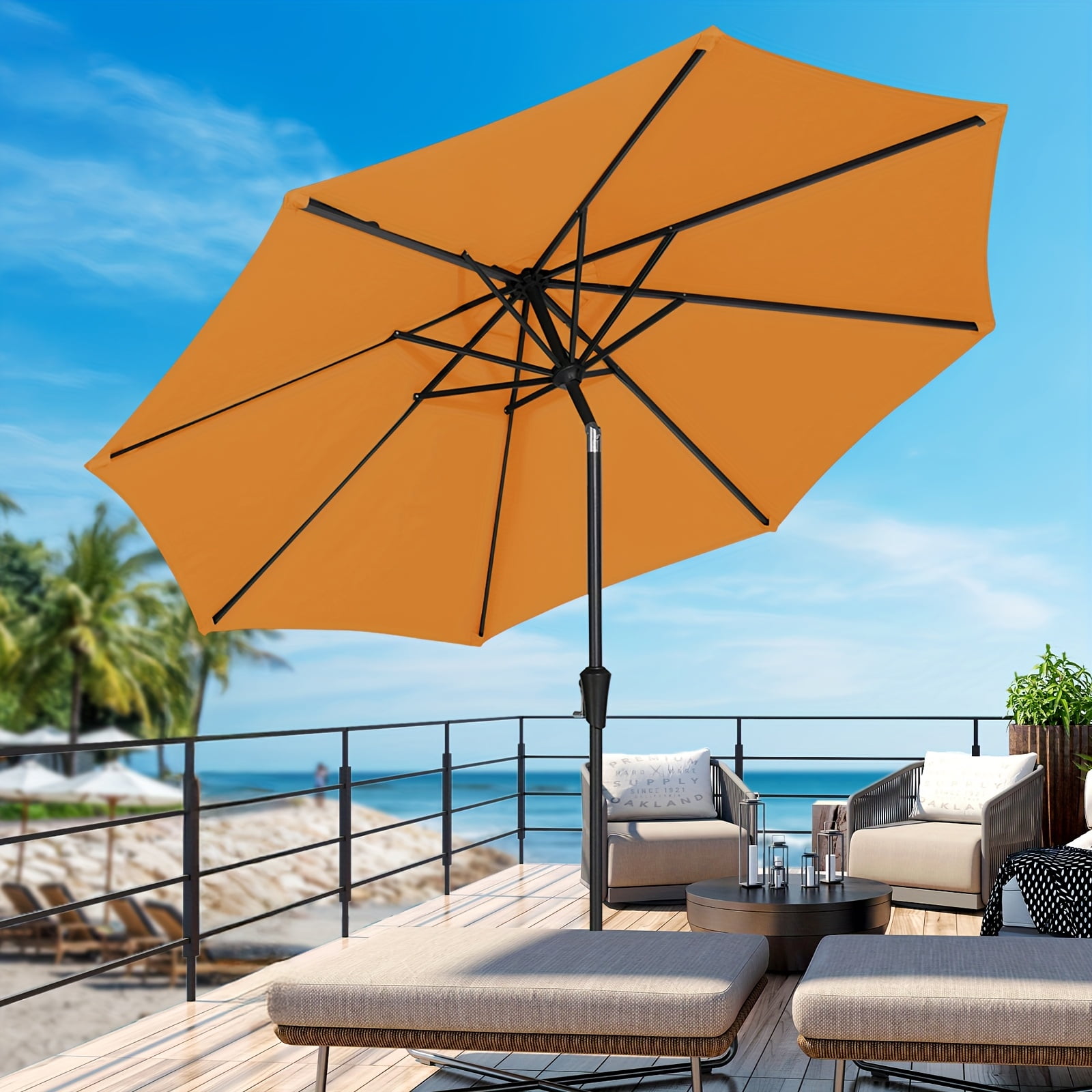 FANRUINA 10FT/9FT/7.5FT Durable UV Protection Large Outdoor Patio ...