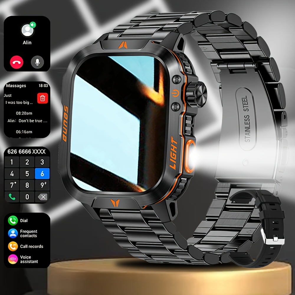 FANRUINA 2.01" Smart Watch for Men, HD Display with LED Flashlight ...