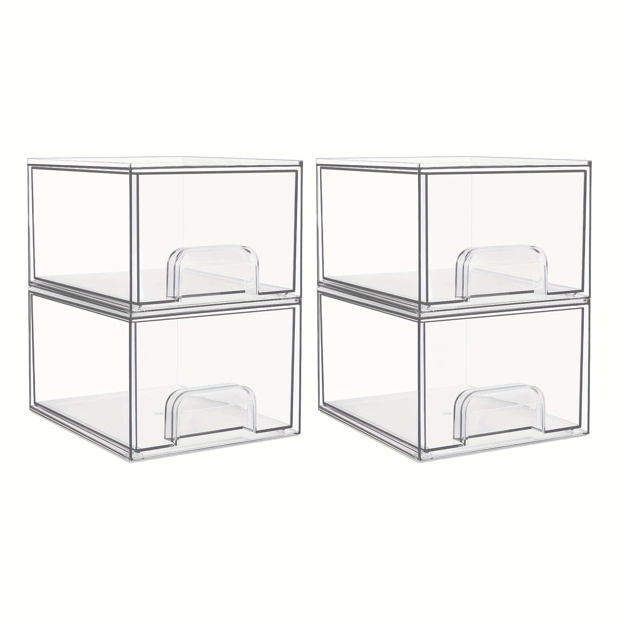 FANRUINA 2/4/6/8 Pack Clear Acrylic Storage Drawers, 7.5"D X 6"W X 4.4 ...