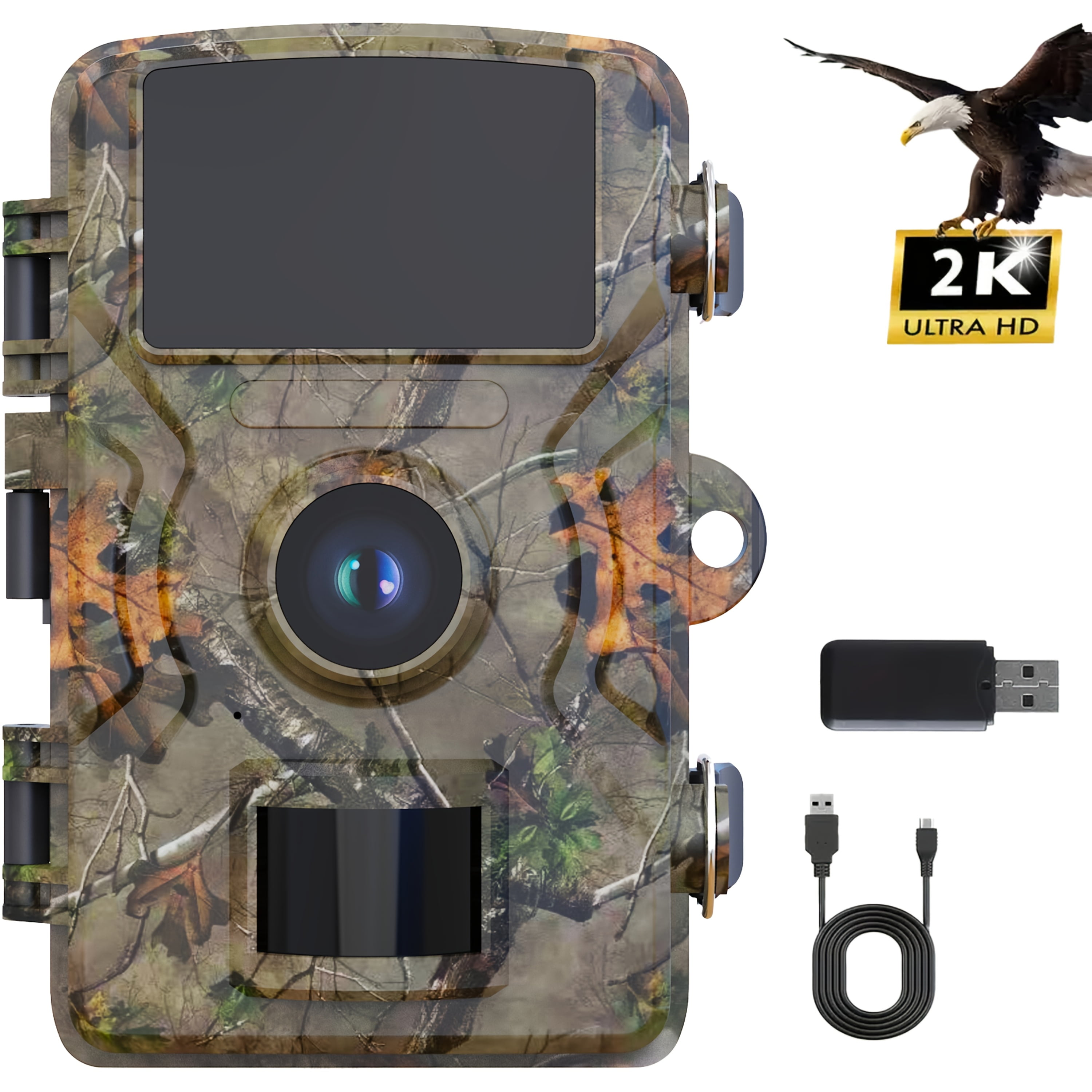 FANRUINA 2.5K Ultra HD Trail Camera: No Glow Night Vision, 0.8S Motion Tracking, Tree Mount ...