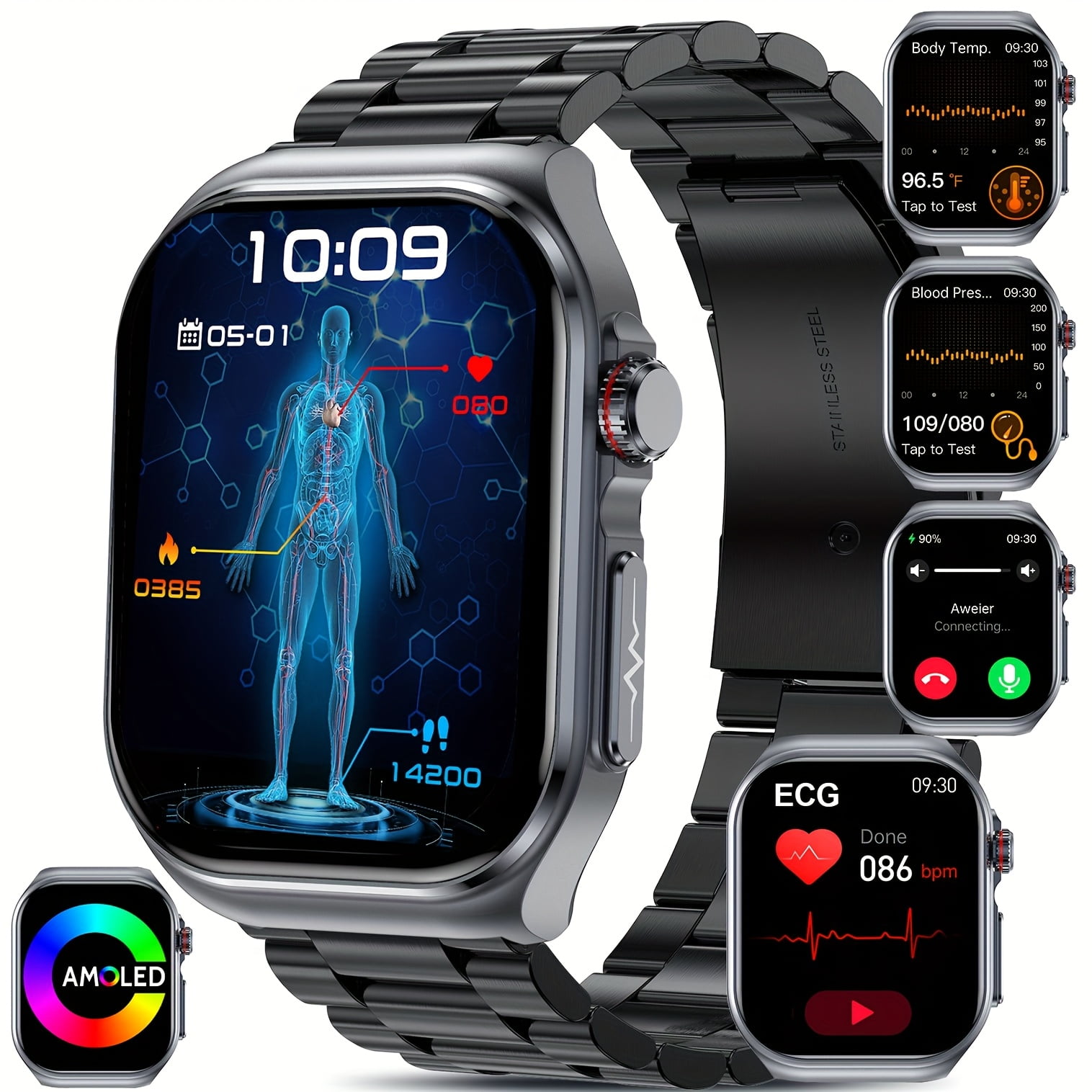 FANRUINA 2024 Smart Watch: Answer/Call, 100+ Sports Modes, 600mAh ...