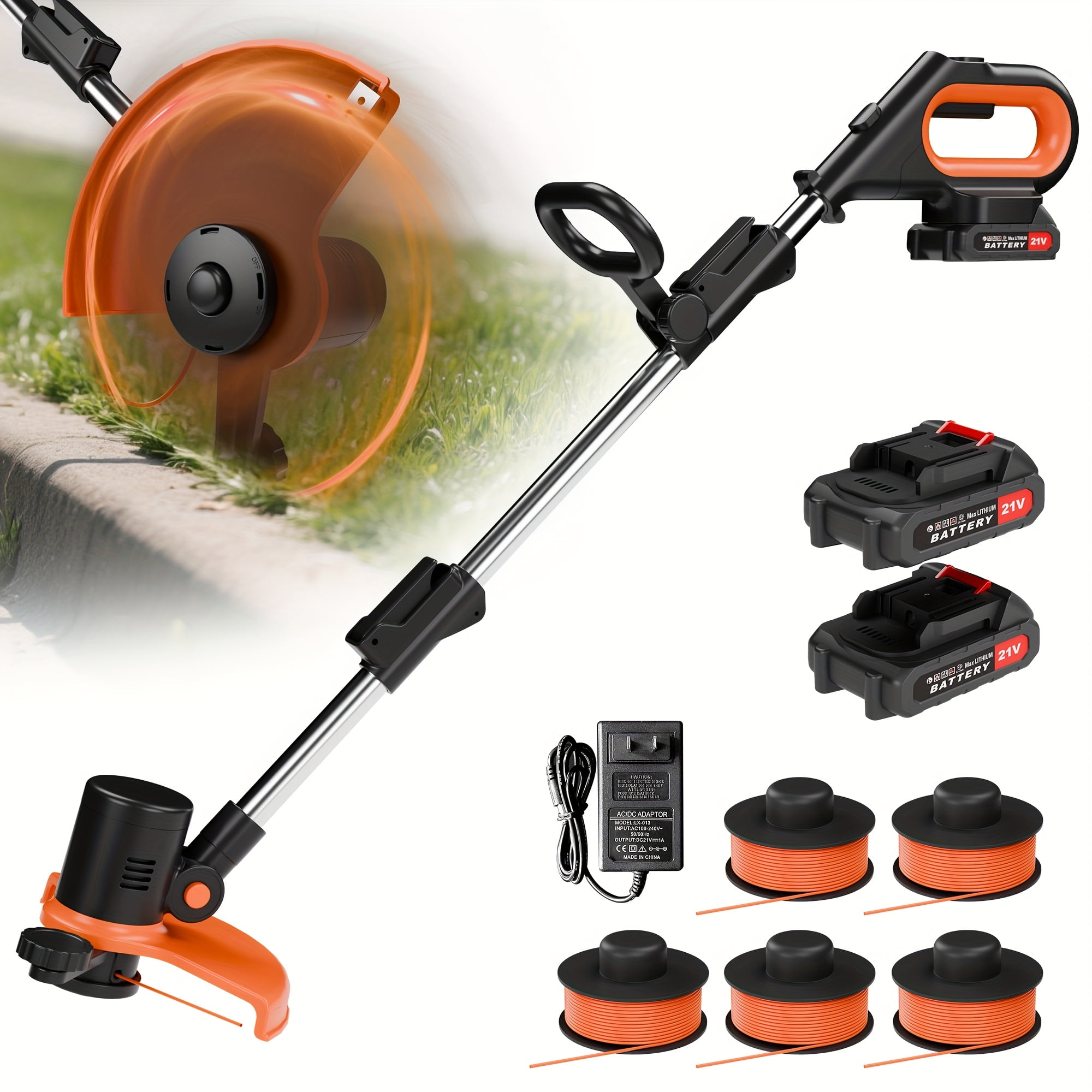 FANRUINA 3-in-1 21V Cordless Grass Trimmer, Weed Wacker & Lawn Edger ...