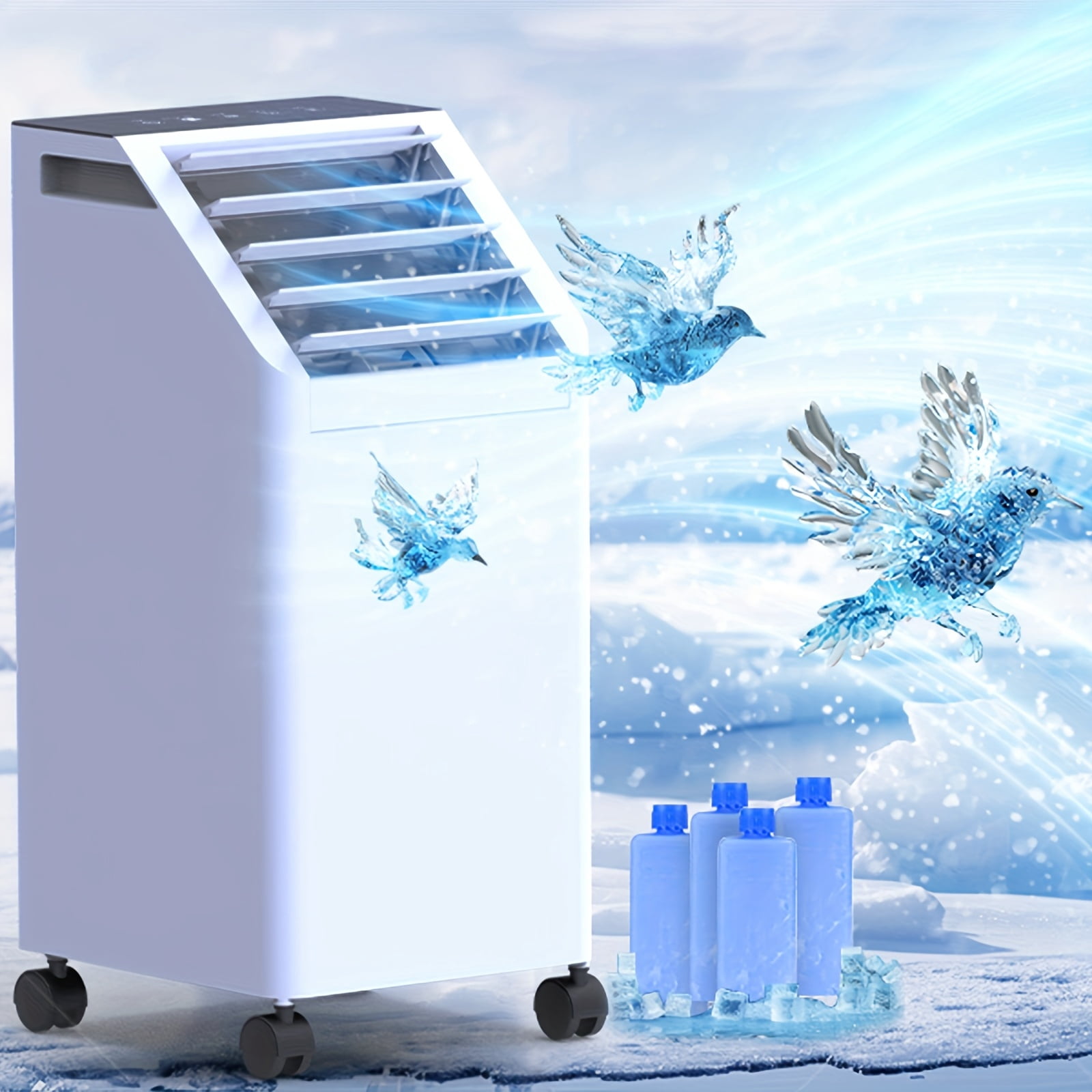 FANRUINA 3-in-1 Air Cooler - 2.1Gal Tank w/4 Ice Packs - 3 Speeds ...