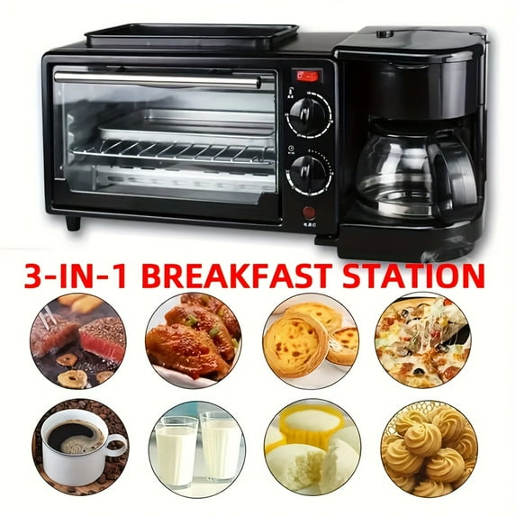 FANRUINA 3 in 1 Breakfast Station with Coffee Maker Automatic Timed 2 38 Gallon Antirust Bread ...