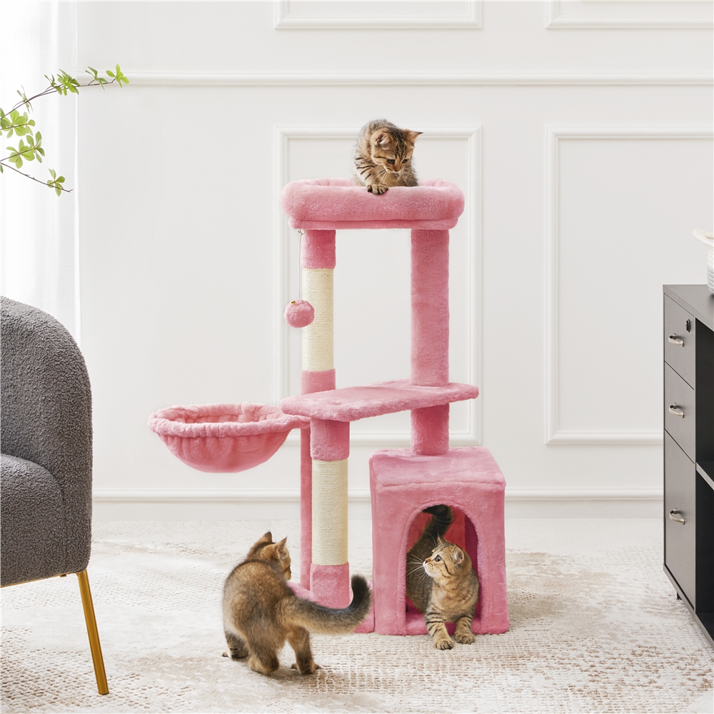 FANRUINA 34.5-inch Cat Tree with Condo, Nest, Platform & Basket, Tall ...