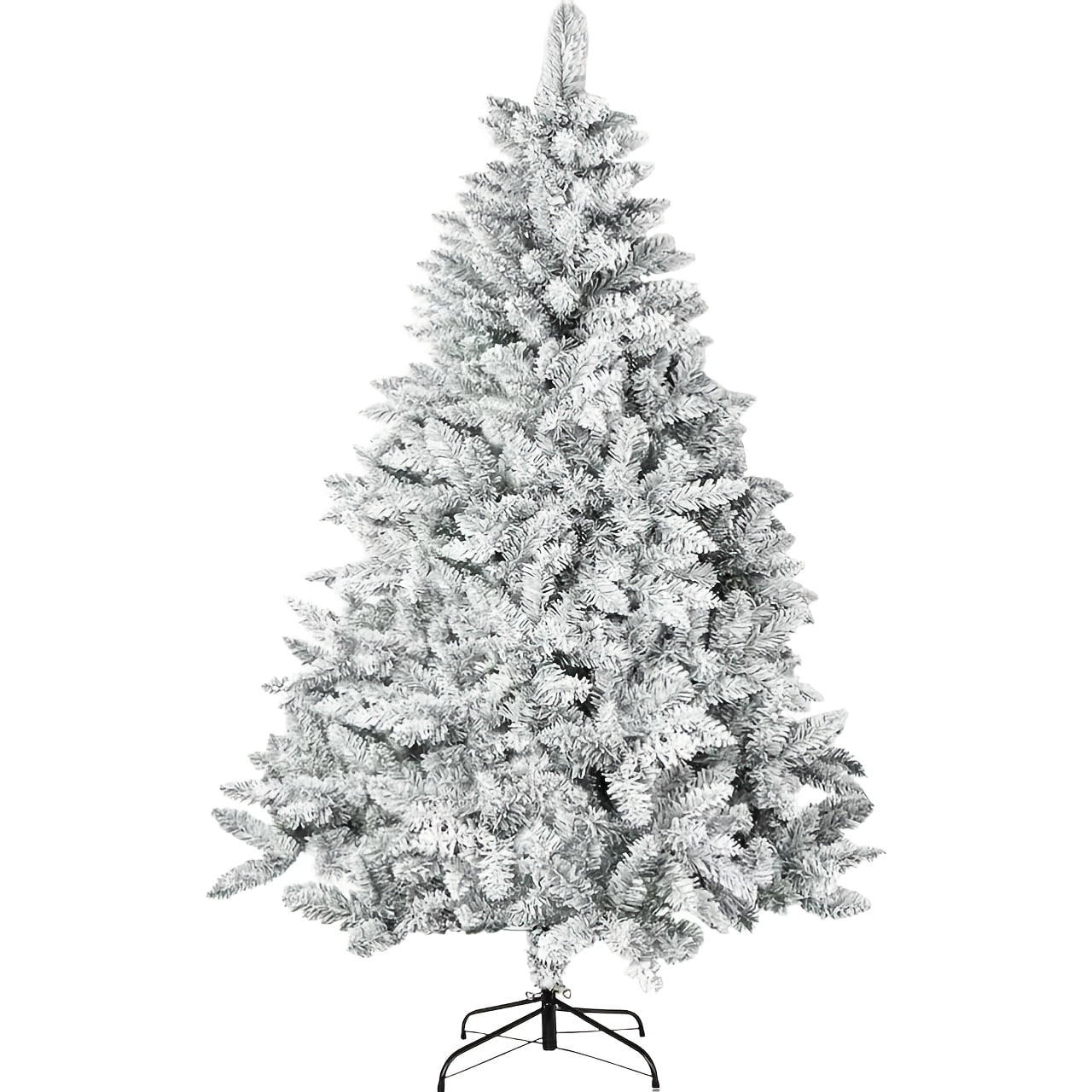 FANRUINA 7FT Snow Covered Artificial Christmas Tree White Hinged ...