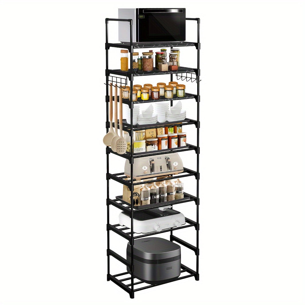 FANRUINA 9/10-Tier Adjustable Kitchen Shelves – Black Metal Storage ...