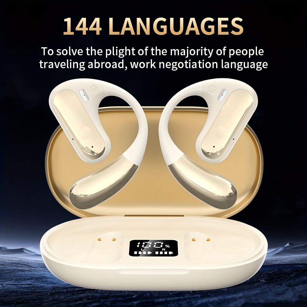 FANRUINA AI Headset - Bone Conduction Wireless, 6-Mic Noise Cancelling ...