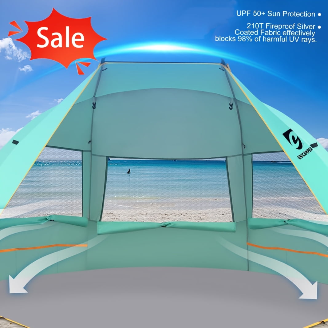 FANRUINA Beach Tent 3 Person Sun Shelter UPF 50+ with Extended ...